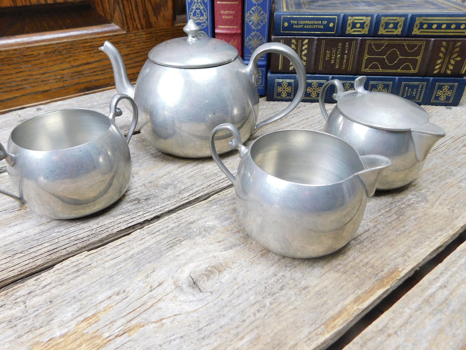Set of Rustic Vintage Cornwall Pewter Teapot Covered | Etsy