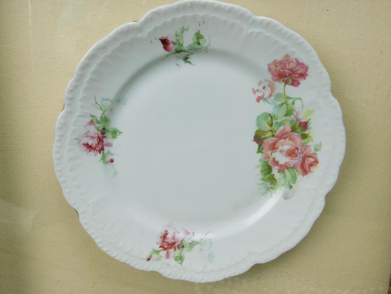 Antique Rose China Plate in a Wood Shadow Box | Etsy