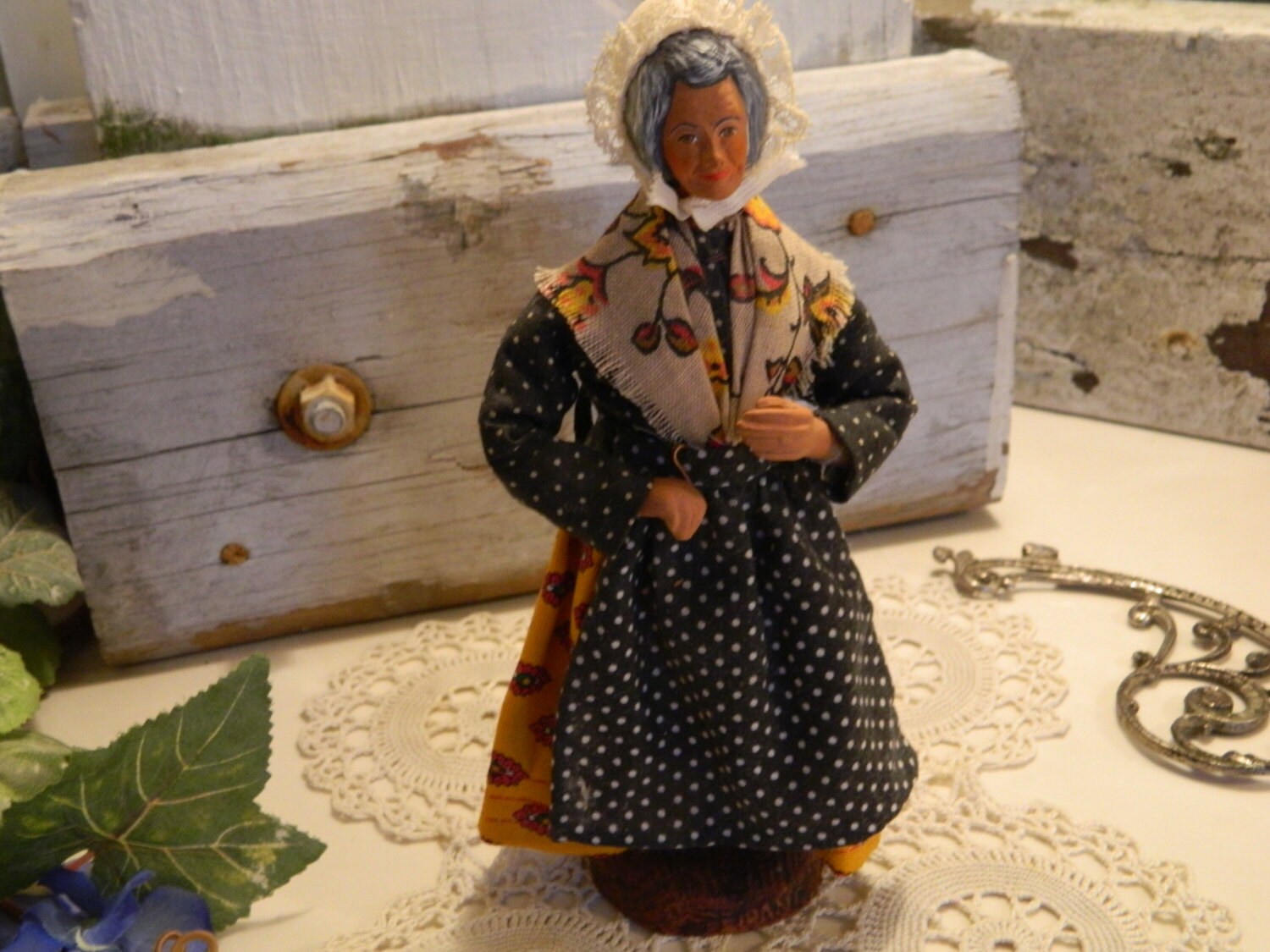 Vintage French Santon Clay Collectors Figurine Peasant Woman | Etsy