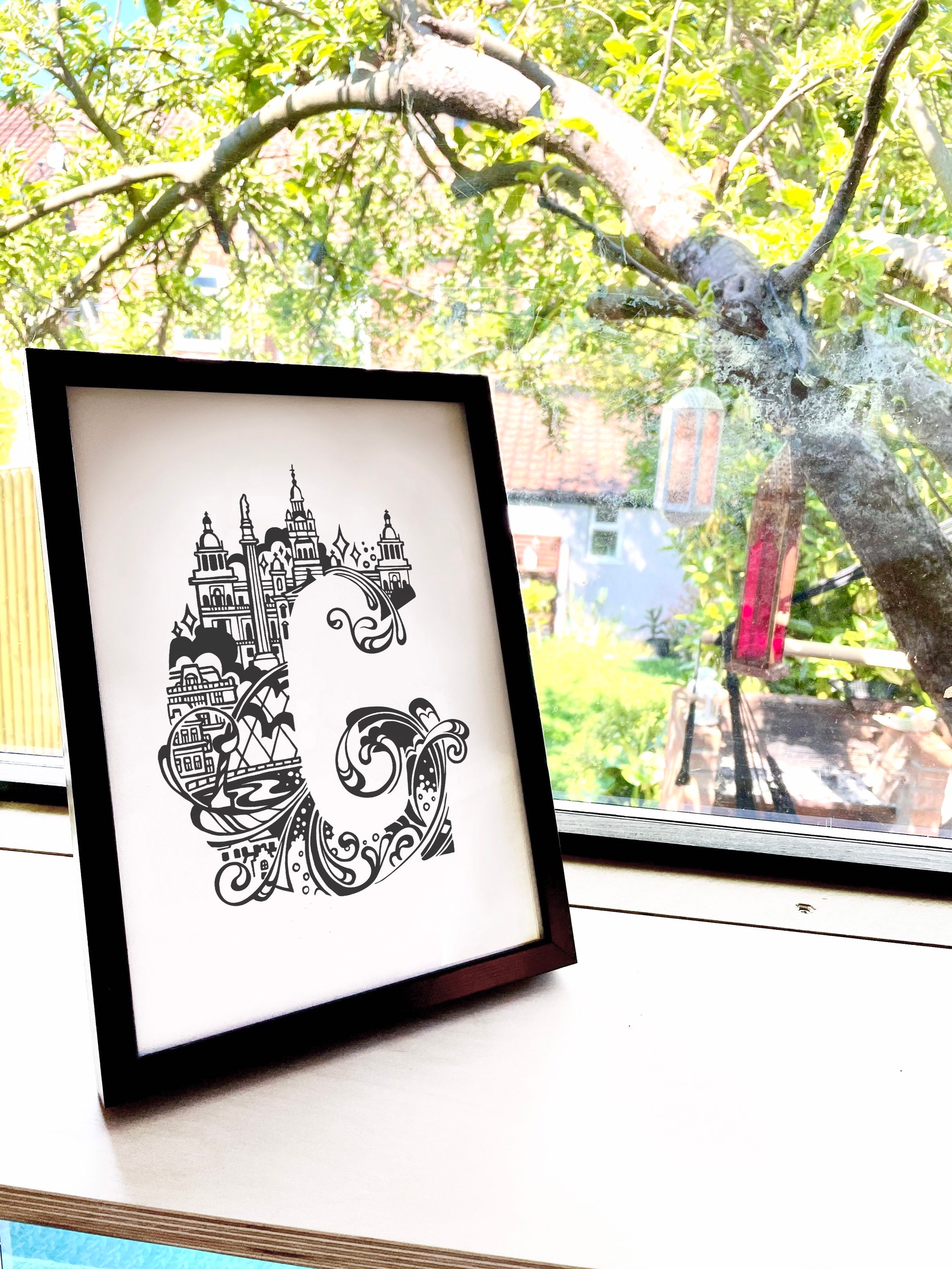 Alphabet Wall Art Hand Drawn Type Typography Illustration Print Glasgow ...