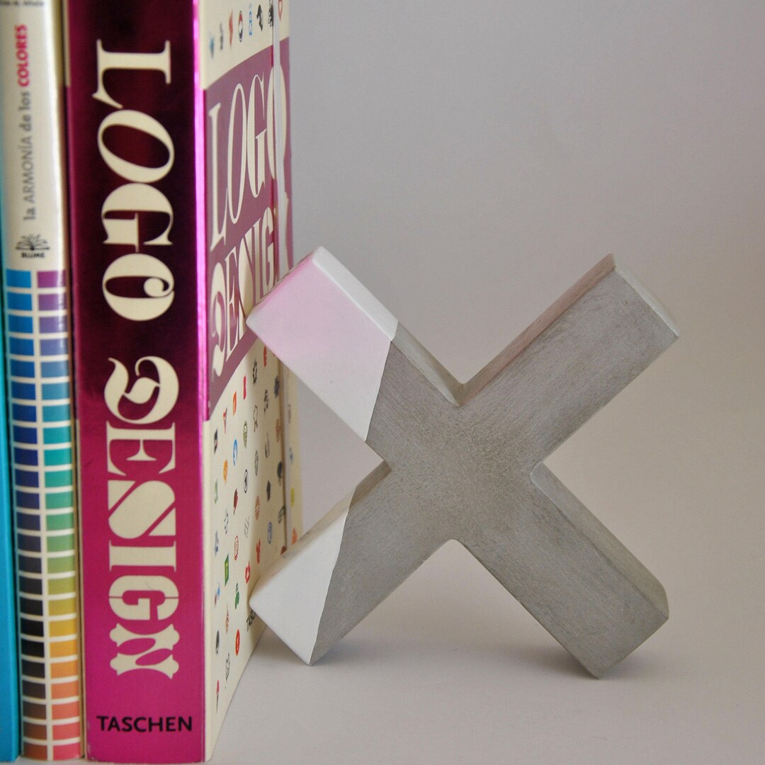 Modern Concrete Bookend: "x" Shaped Industrial Decor - Etsy UK
