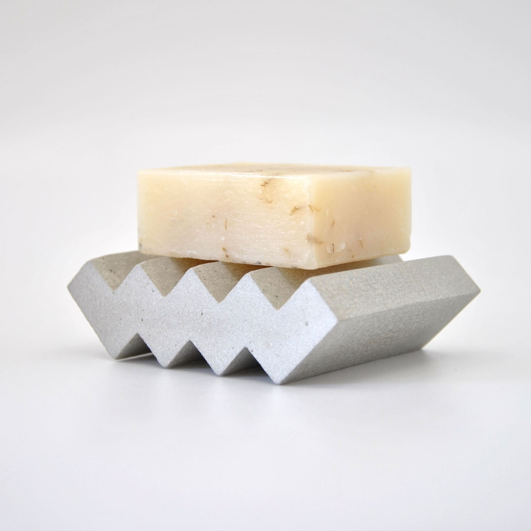Handmade Concrete Soap Dish, Modern and Durable Holder for Bathroom or ...