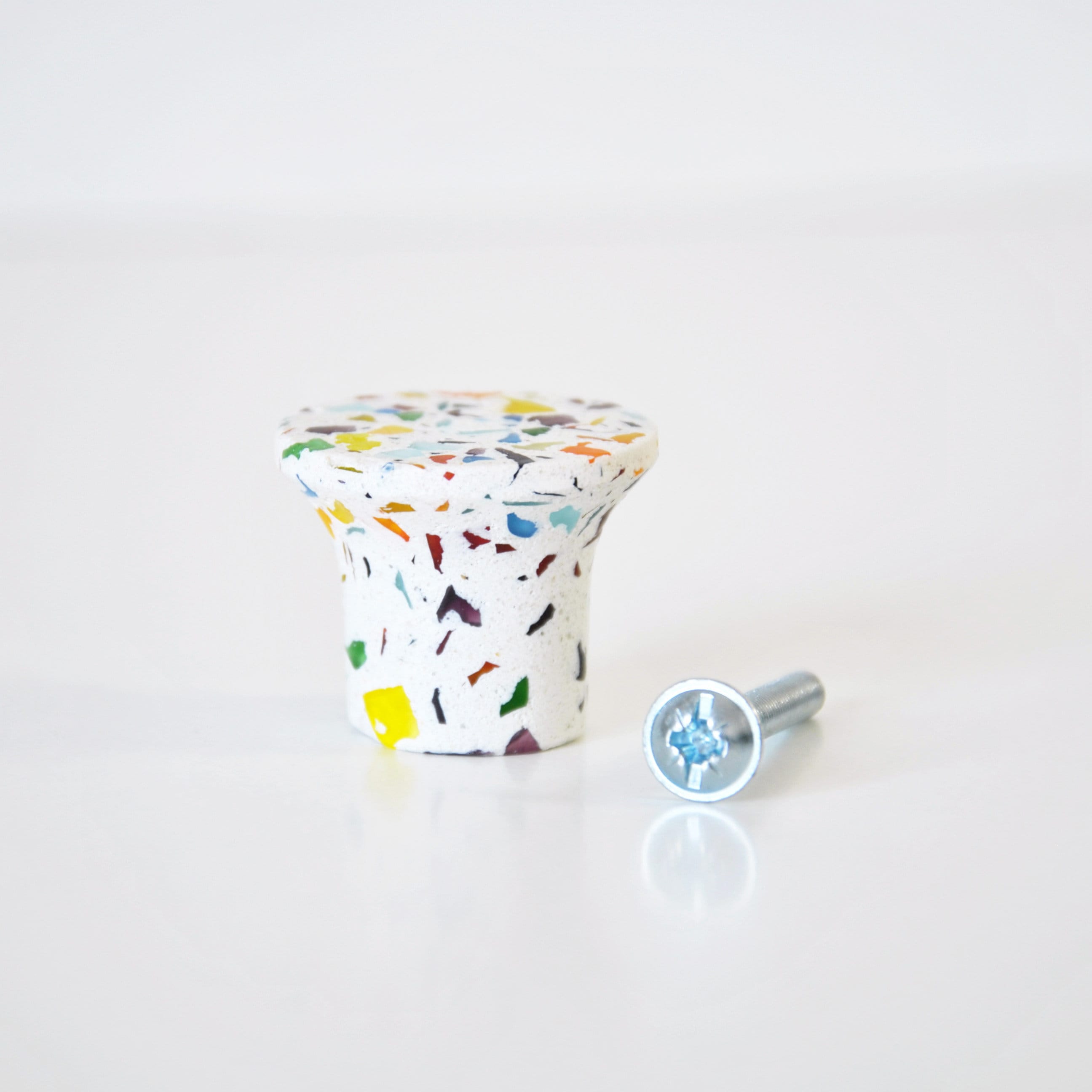 Recycled Glass Terrazzo Knob, Handmade Cabinet Hardware (PRICE PER UNIT ...