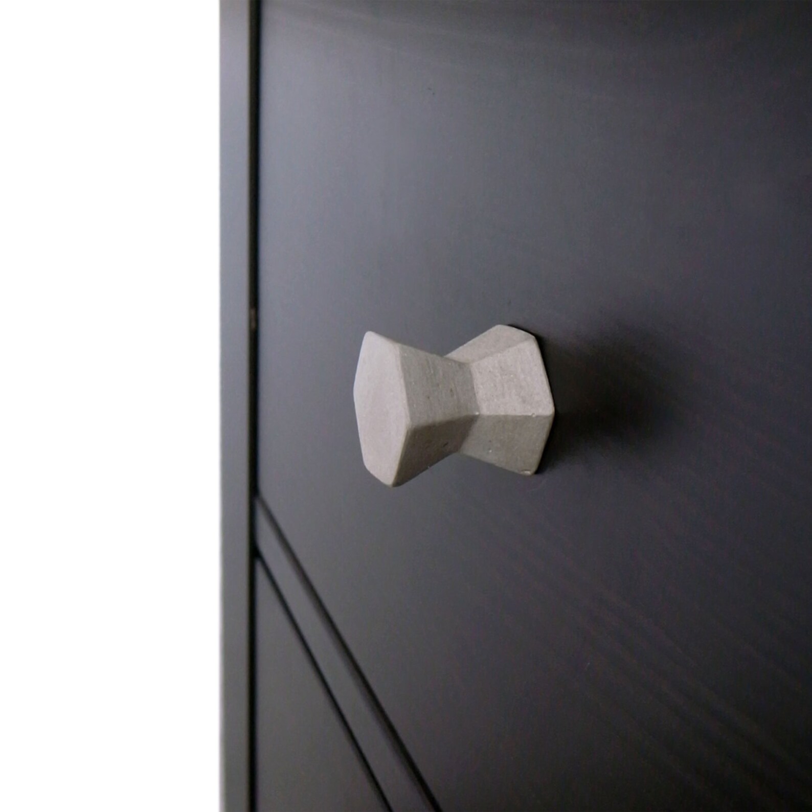 Concrete Drawer Knobs, Modern Wardrobe Knobs Hexagon Minimalist Cement Handles Industrial and ...