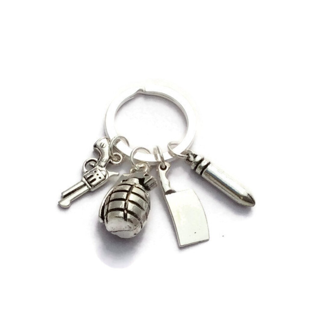 Weapons Keyring, Survival Tools, Grenade Keychain, Gun and Bullet Gift ...