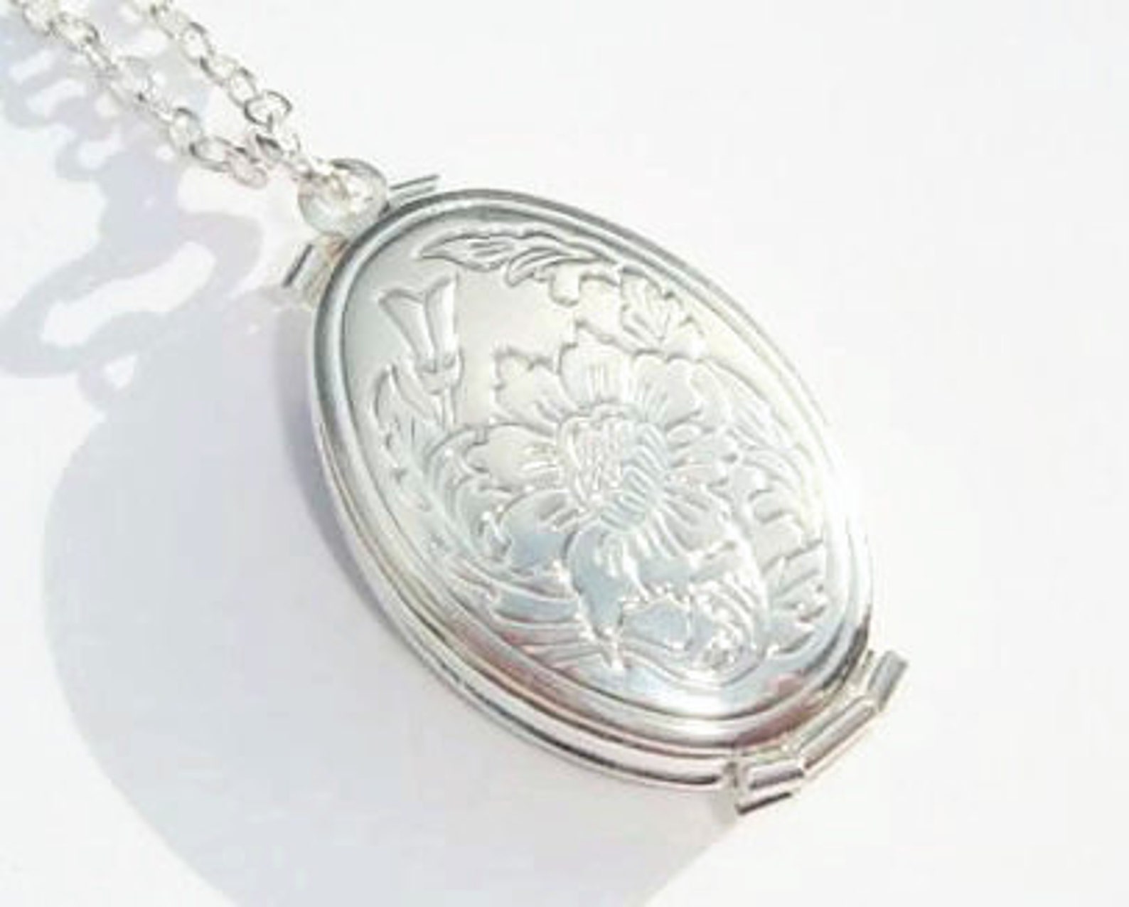 Silver Locket Necklace Memory Jewellery Birthday Gift for | Etsy