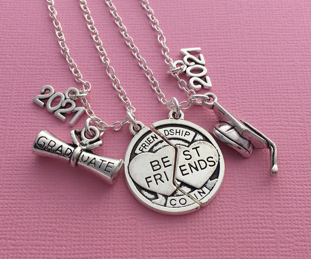 Friends Graduation Necklaces, 2 Friends Graduating Gift, Graduation ...
