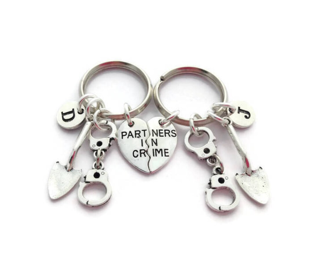 Partners in Crime Keychains 2 Best Friends Keyrings, Shovel Keychains ...