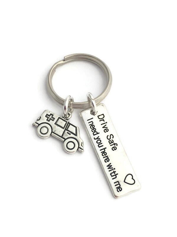 Ambulance Driver Keychain Drive Safe Keyring Thank You Key | Etsy