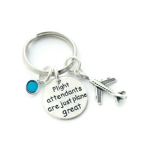 Flight Attendant Keyring, Present for Air Hostess, Cabin Crew Keychain ...