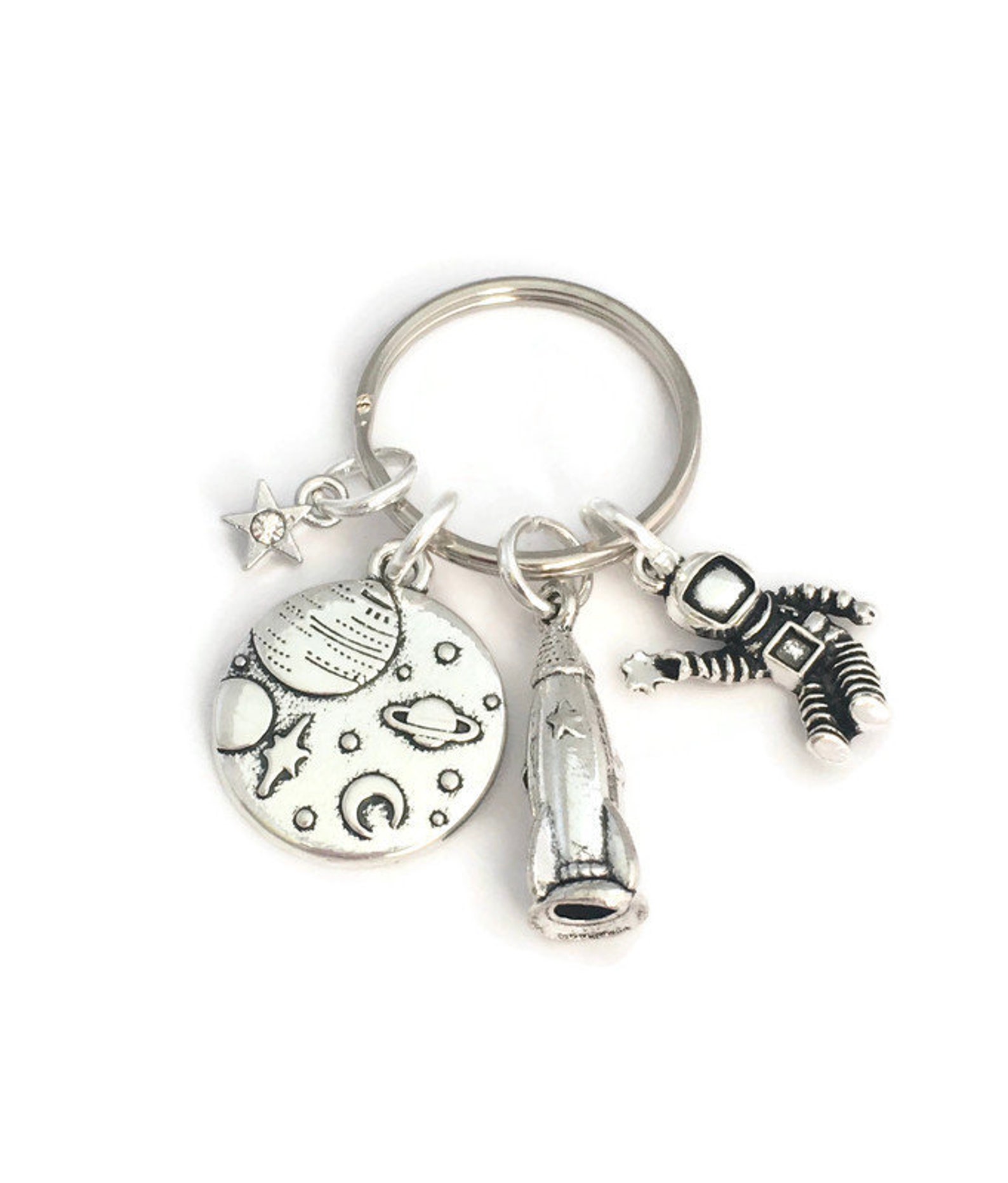 Space Keyring Astronaut Keychain Galaxy Gifts Astronomy - Etsy