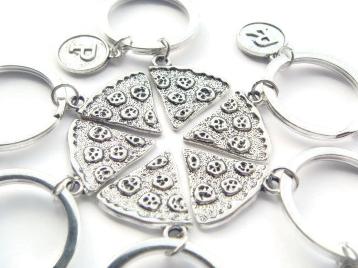 6 Pizza Slice Keychains Personalized Keyring Best Friend - Etsy UK