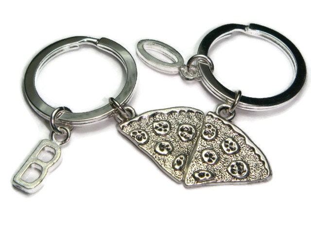 2 Pizza Slice Keychains Personalized Keyrings Best Friend - Etsy UK