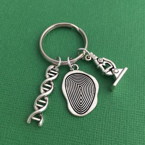 Forensics Keychain, Gift for Criminology Student, Criminologist Gift, Forensic Scientist, Crime ...