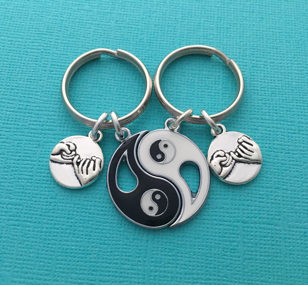 Yin Yang Keyrings, Pinky Promise Keychains, Best Friends Gift, Ying and ...
