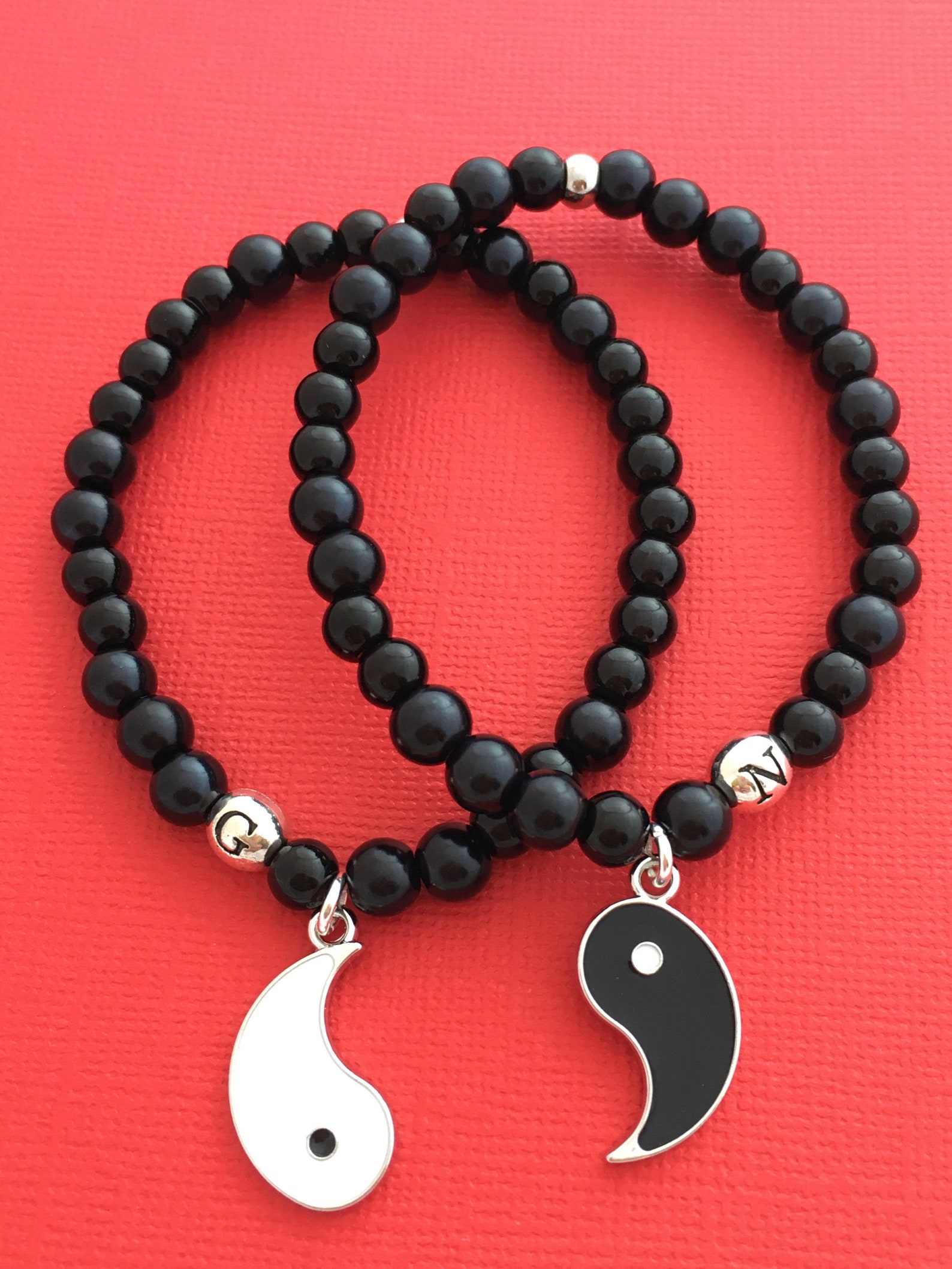 Bracelets Ying Yang bracelets perlés ensemble de bracelets 2 - Etsy France