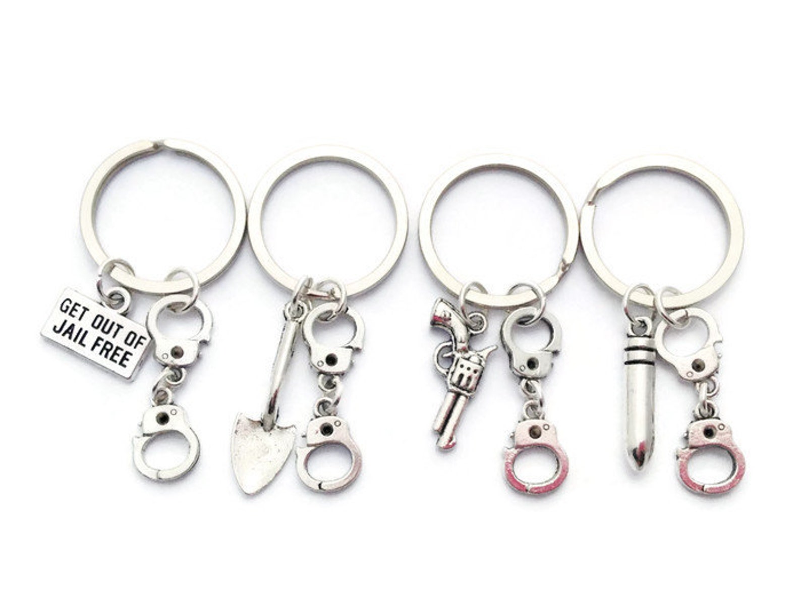 4 Best Friend Keyrings Partner in Crime Keychains Friendship - Etsy UK