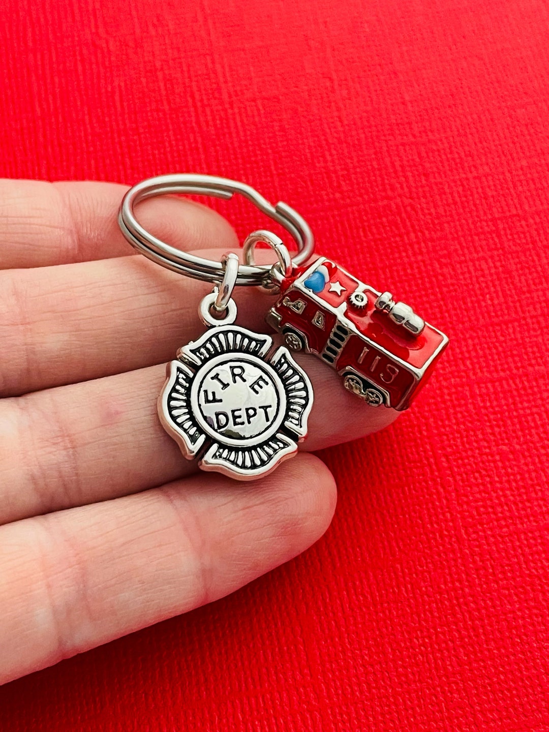 Fire Engine Keyring Fireman Gift Fire Woman Gifts Fire - Etsy