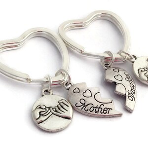 Mother and Daughter Keyrings Pinky Swear Keychains Silver | Etsy UK