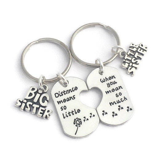 Sisters Keyring Set Big Sister Gift Little Sister Keychain - Etsy UK