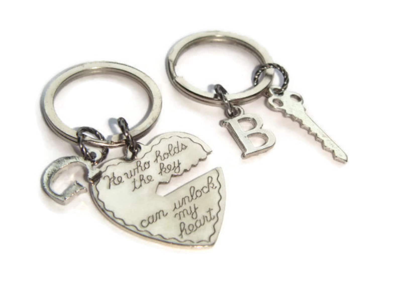 Anniversary Gift His and Hers Keychains 2 Keyrings Husband - Etsy UK
