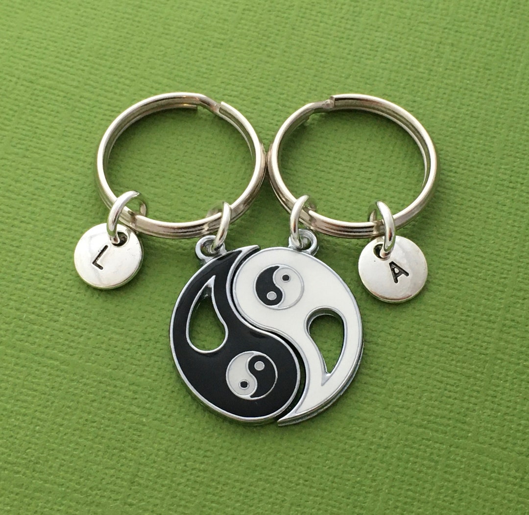 Ying Yang Keyrings Personalised Yin Yang Keychains Best - Etsy UK