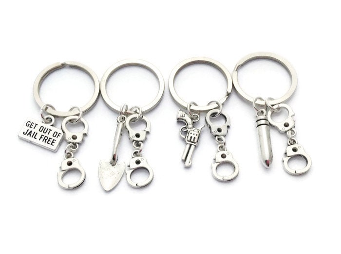 4 Best Friend Keyrings Partner in Crime Keychains Friendship | Etsy UK