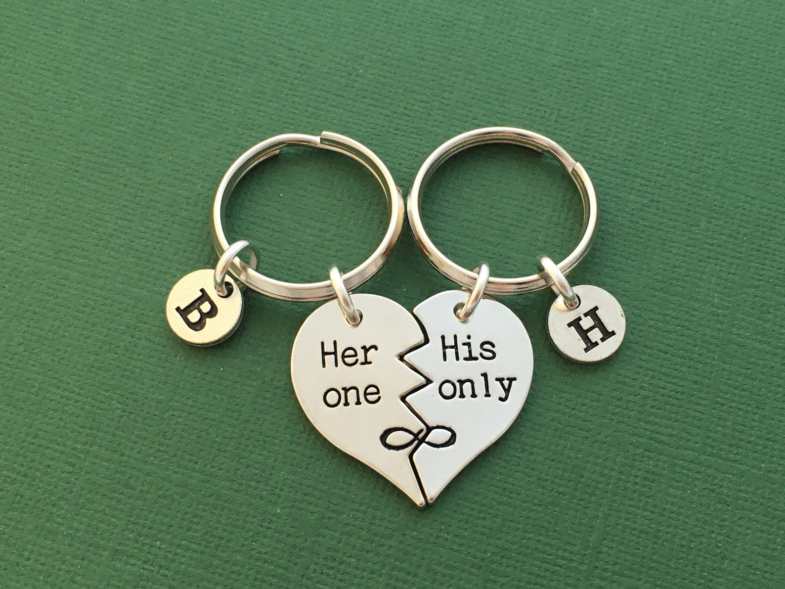His and Hers Keychains Couples Keyring Set Personalised | Etsy