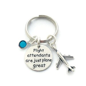 Flight Attendant Keyring, Present for Air Hostess, Cabin Crew Keychain ...