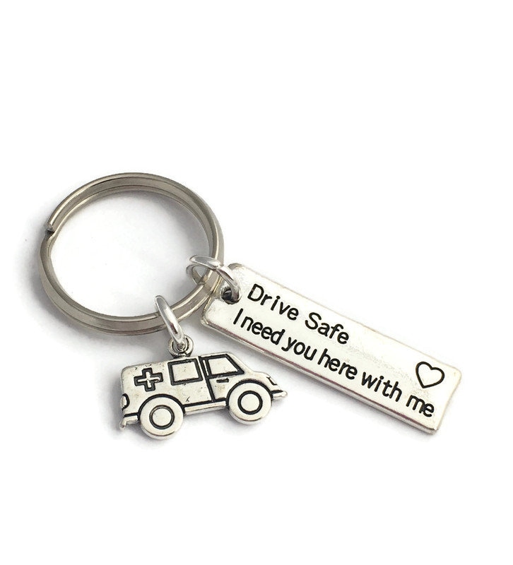 Ambulance Driver Keychain Drive Safe Keyring Thank You Key | Etsy