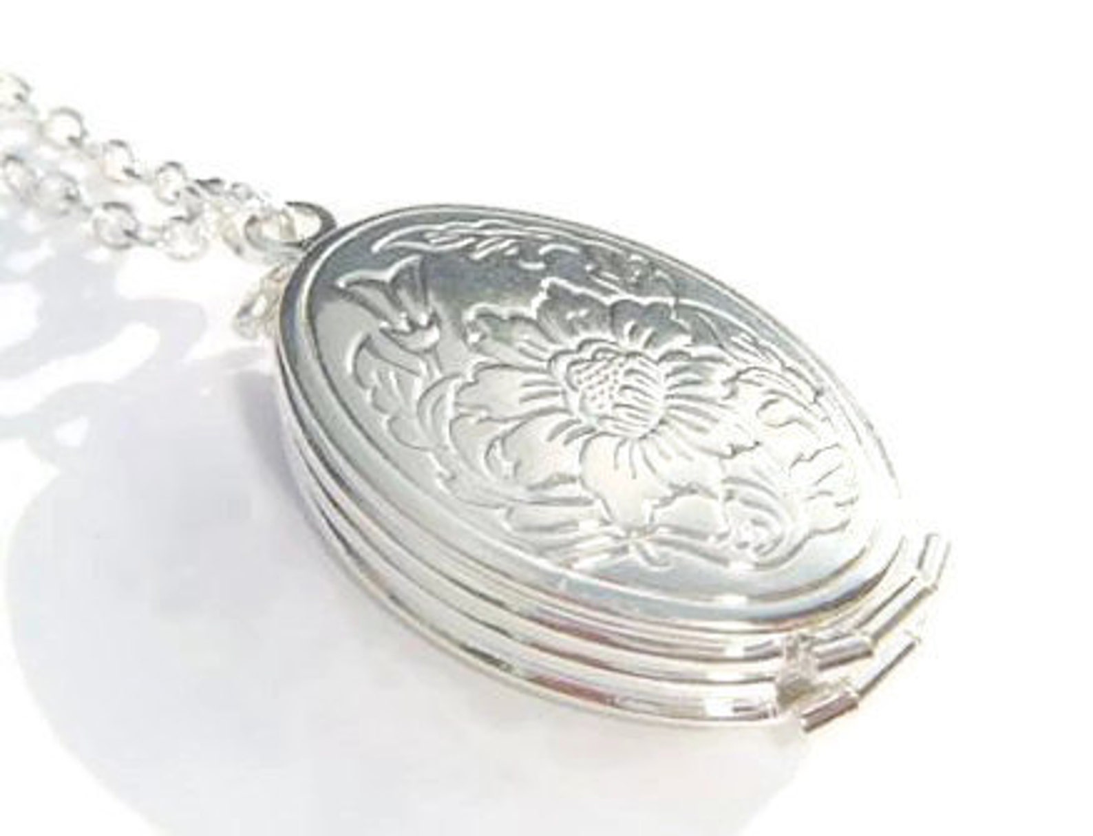 Silver Locket Necklace Memory Jewellery Birthday Gift for | Etsy