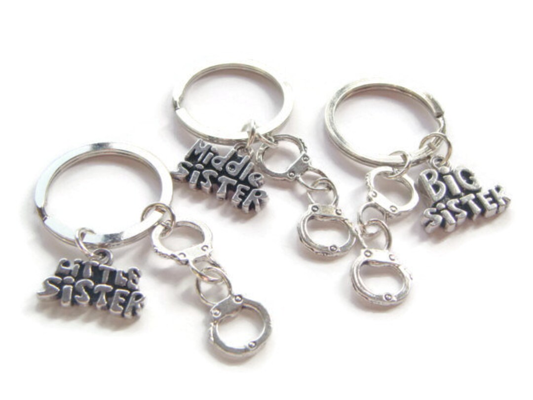 Big Sister Keychain, Middle Sister Keyring, Little Sister Gift, Set of ...
