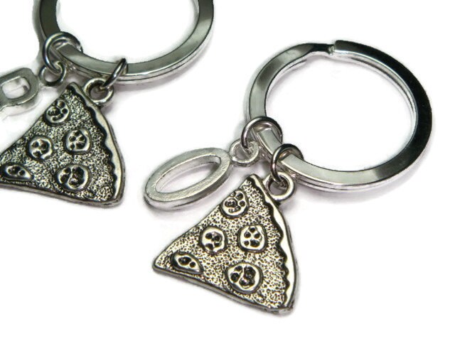 2 Pizza Slice Keychains Personalized Keyrings Best Friend - Etsy UK