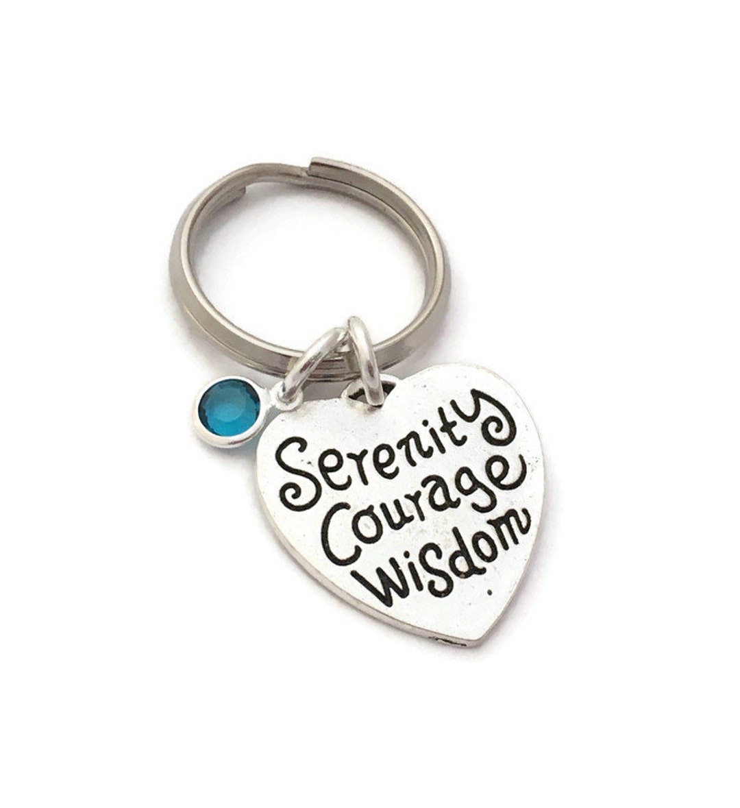 Serenity Courage Wisdom Keyring, Sobriety Keychain, Personalised With ...