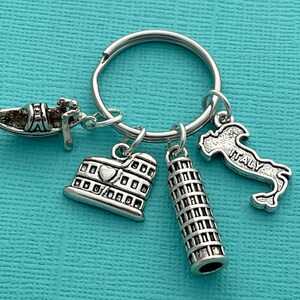 Italy Keyring, Italian Gifts, Rome Keychain, Leaning Tower of Pisa Gift ...