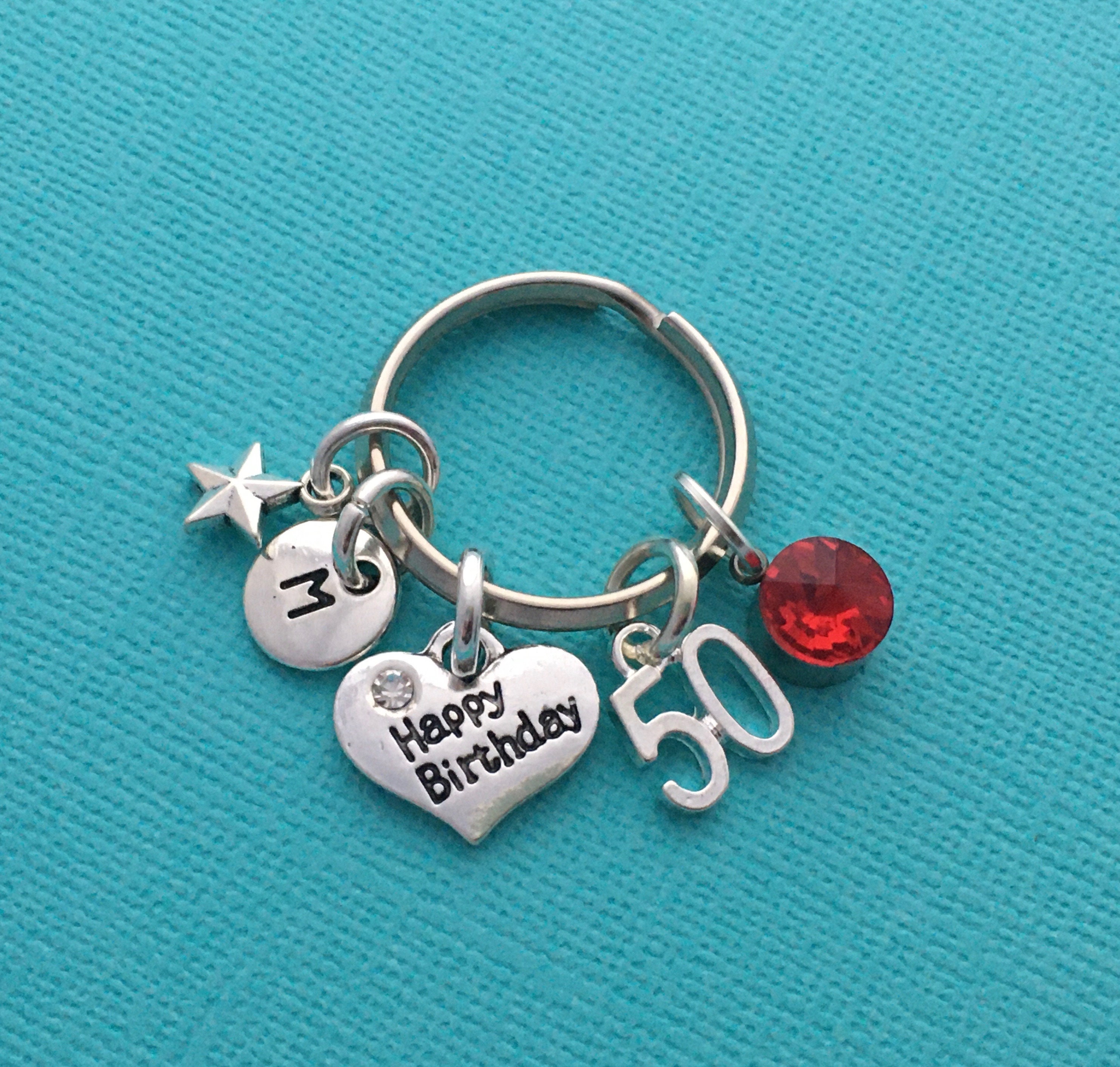 50th Birthday Personalised 50th Keyring Gift for Woman - Etsy UK