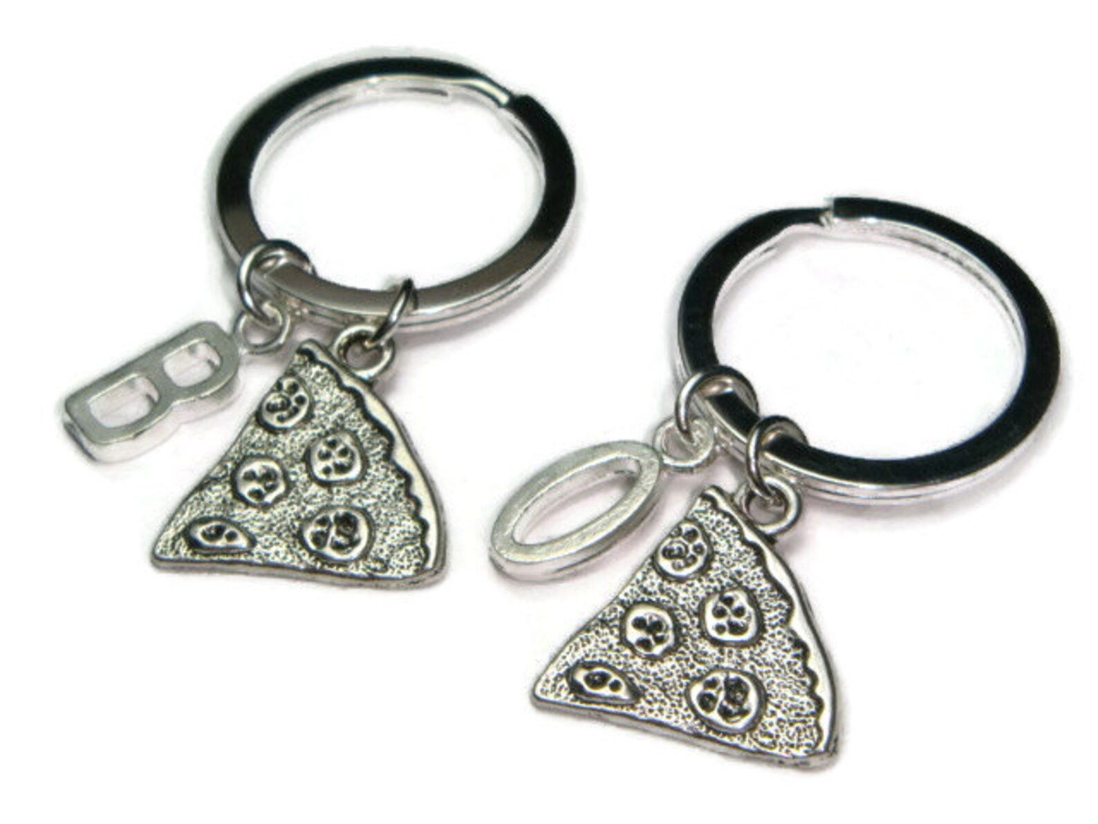 2 Pizza Slice Keychains Personalized Keyrings Best Friend - Etsy UK