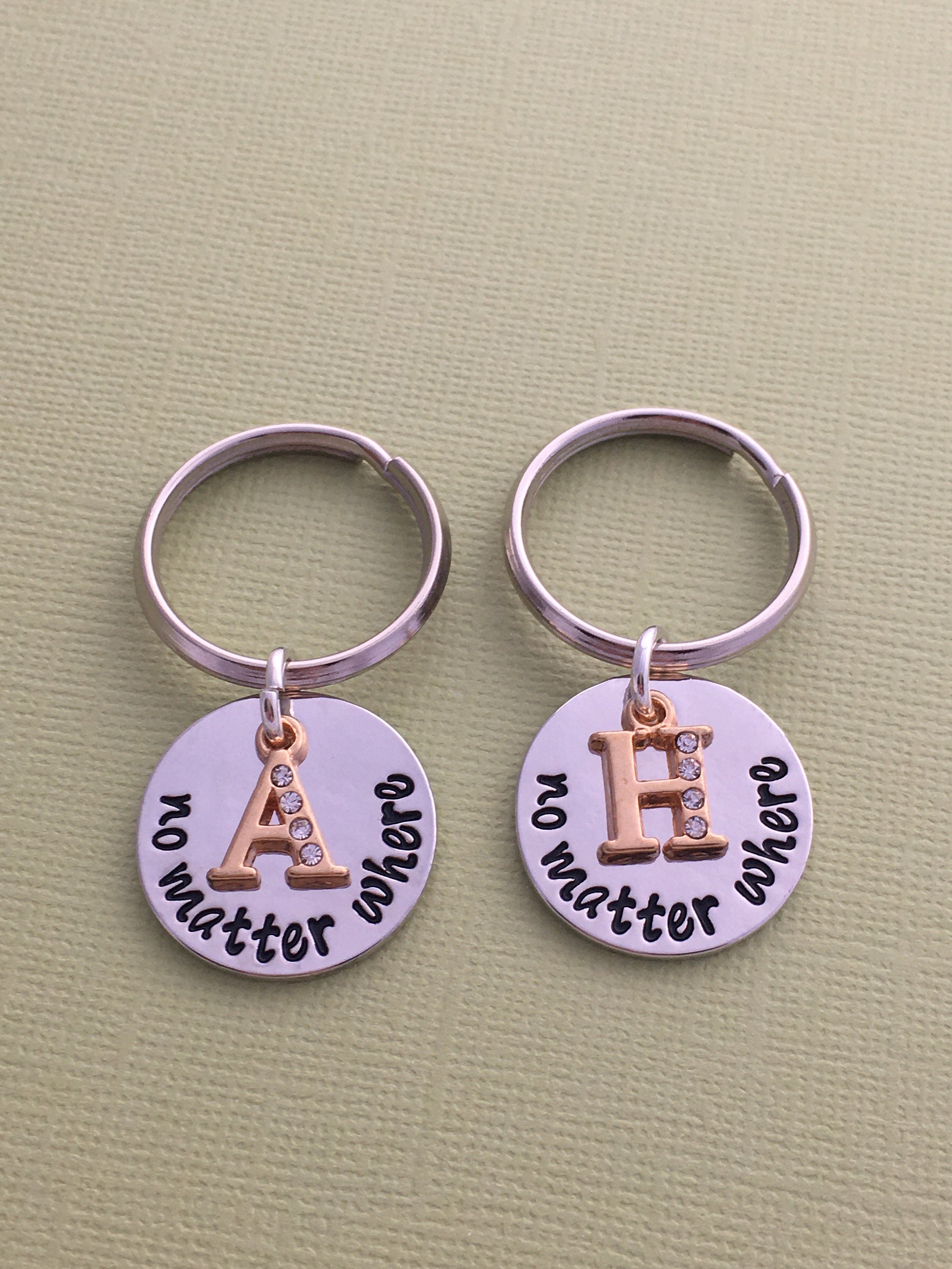 Matching Keyrings for Friends No Matter Where Keychains | Etsy