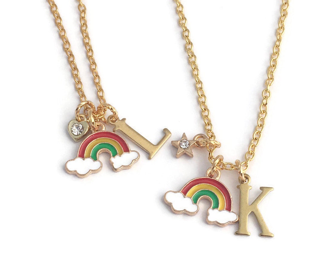 2 Friendship Necklaces for Little Girls Rainbow Necklace Set - Etsy