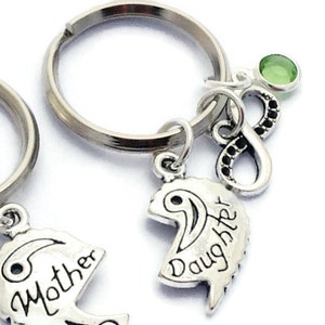 Mother Daughter Keychains, Set of 2 Keyrings, Gift for Stepdaughter ...