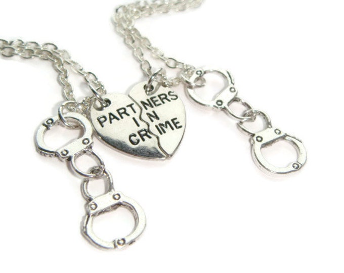 Friendship Necklace for 2, Partner in Crime Necklaces, Best Friends Set ...