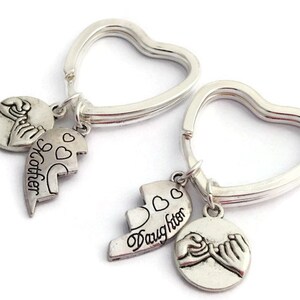 Mother and Daughter Keyrings Pinky Swear Keychains Silver | Etsy UK