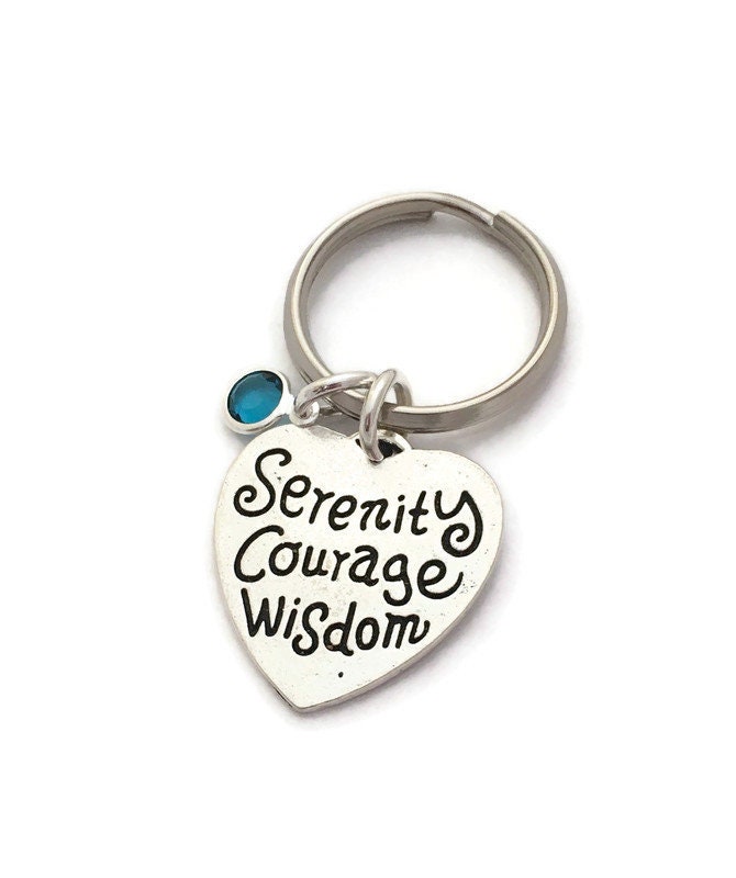 Serenity Courage Wisdom Keyring Sobriety Keychain - Etsy UK
