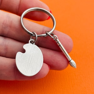 Paint Palette Key Ring Artist Keychain Paintbrush Keyring - Etsy