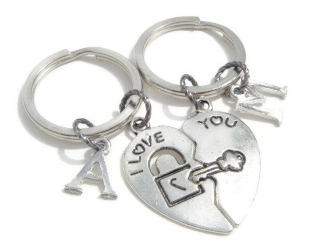 His and Hers Keychains, Key to My Heart, Male Female Splitter ...