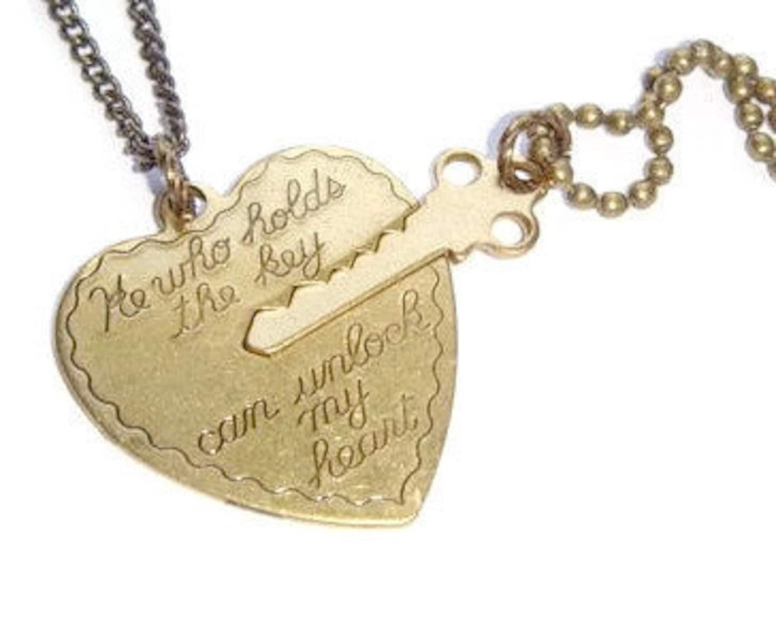 Key to My Heart Necklace Set Couples Gift Best Friends - Etsy