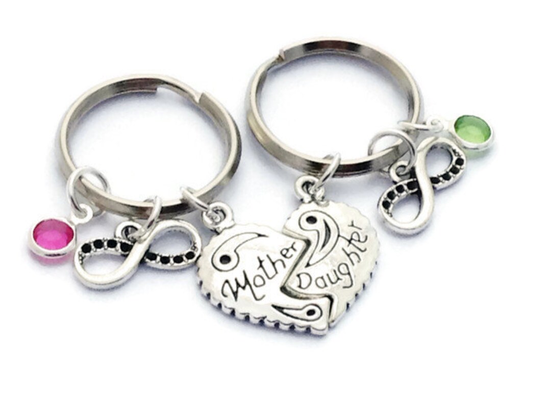 Mother Daughter Keychains, Set of 2 Keyrings, Gift for Stepdaughter ...