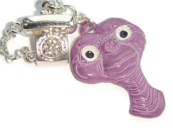 Items similar to ET Phone Home Necklace - Retro Movie Pendant - Alien ...