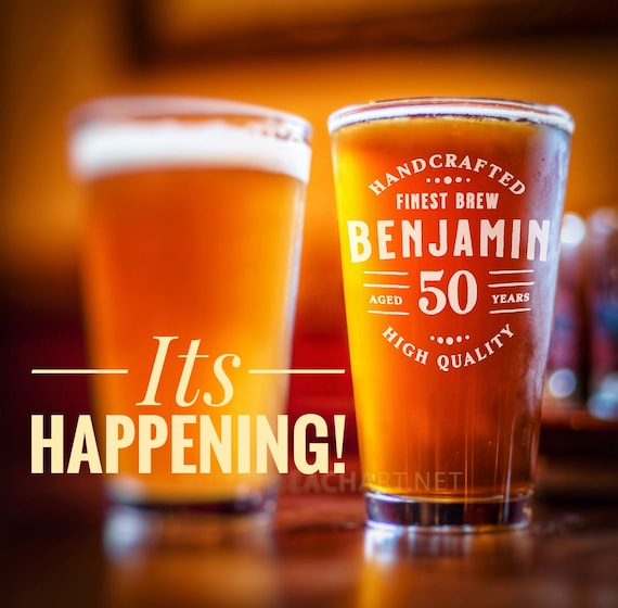 50th Birthday 50 Years Old 50th Birthday Pint Glass | Etsy