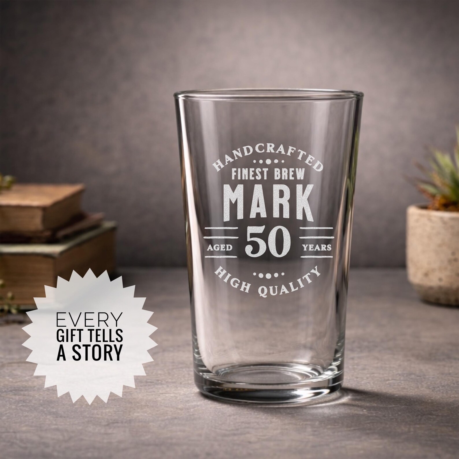 50th Birthday Personalized Glass Milestone Gift - Etsy